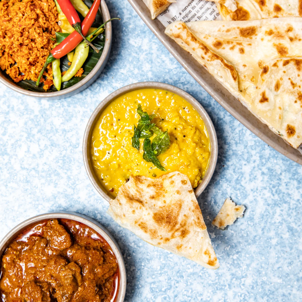 Plain Roti with Dhal Curry and a choice of Curry | Kandy Bites by Chef ...