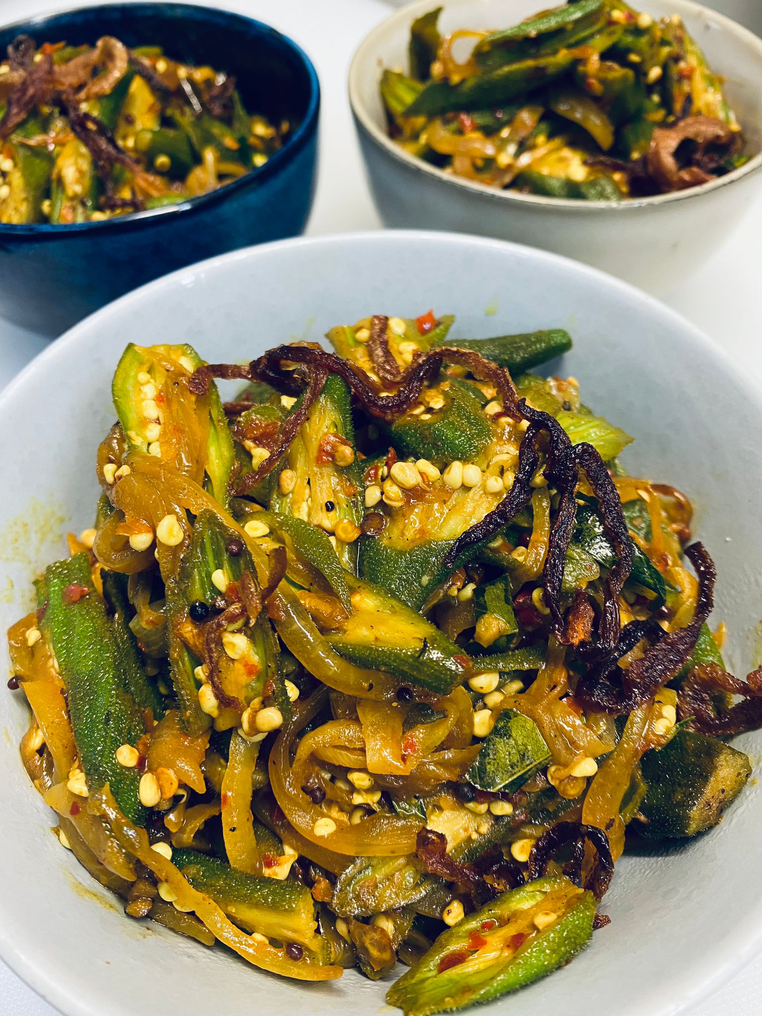 Tempered Okra Curry | Kandy Bites by Chef Ceylon